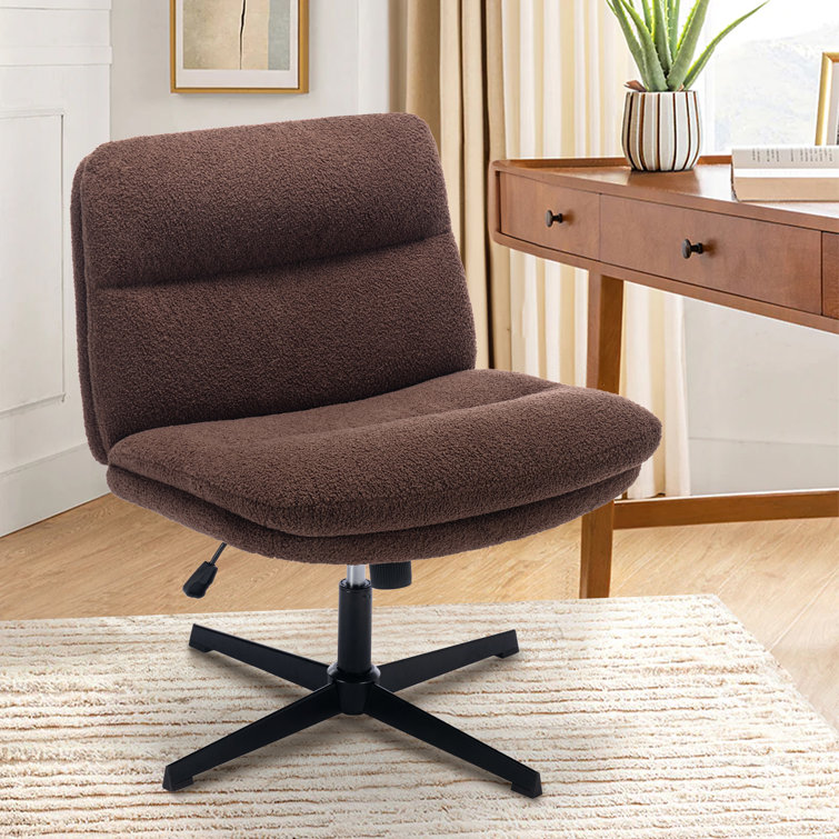 Ebern Designs Joseluis Extra WidePU Leather Cross Legged Task Chair Reviews Wayfair